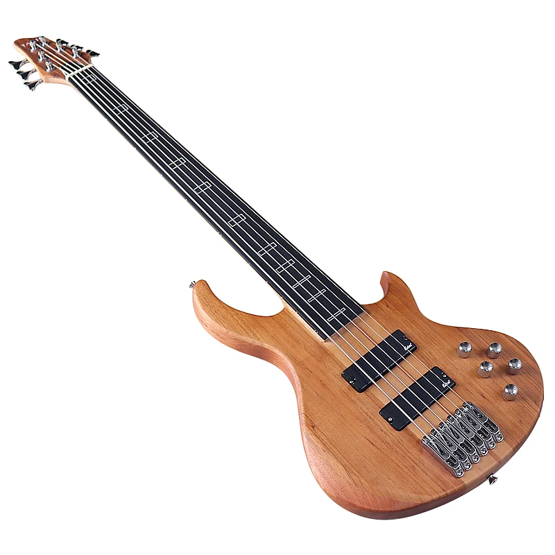 Fretless-6-String-Electric-Bass-Guitar-Active-Guitarra-Solid-Okoume ...