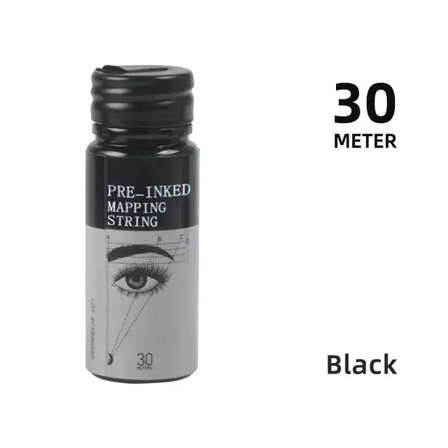 1pcs 30m Black/White Microblading Mapping String Pre-Inked Eyebrow ...