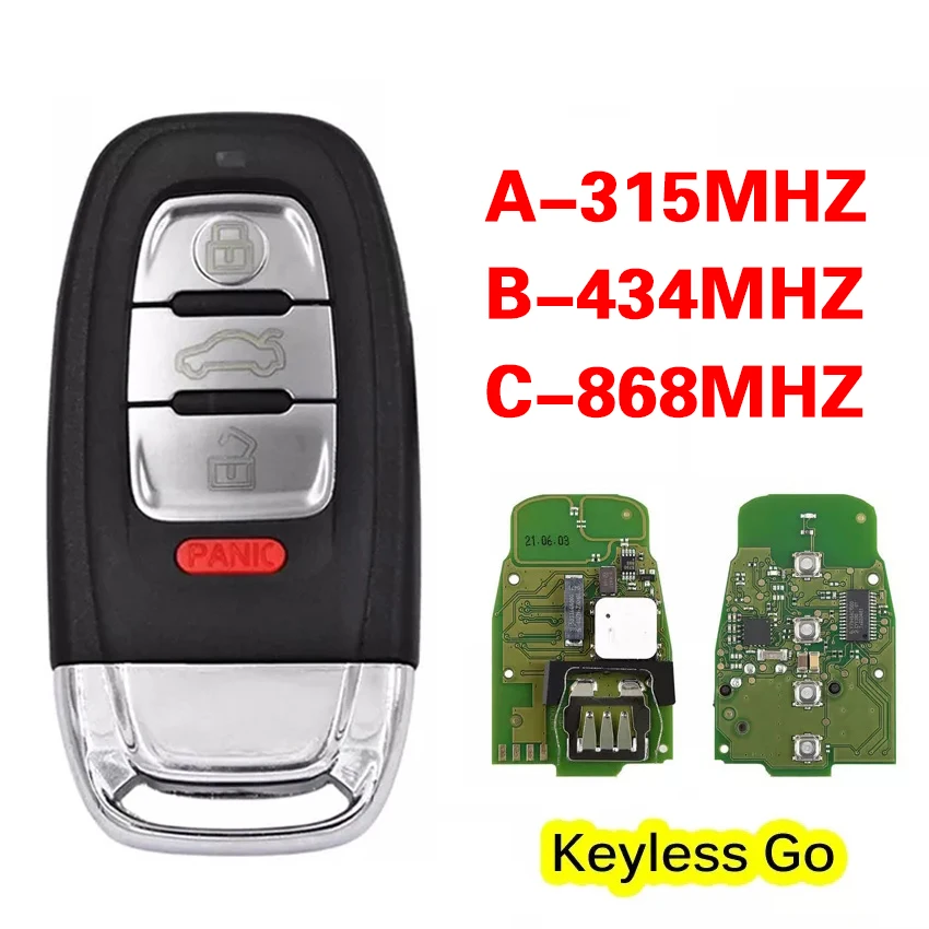 CN008088 315/434/868mhz 46Chip Keyless Remote Key fob For Audi A6 2012 ...