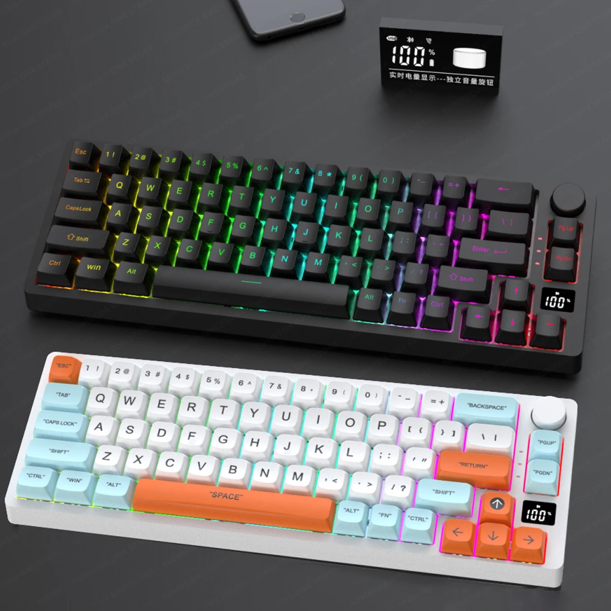SUMREDA-MK67 teclado mecânico pro, teclados sem fio para jogos ...