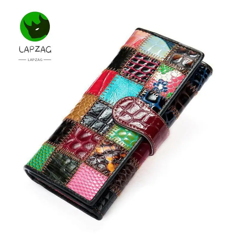 Lapzag-Women-s-Genuine-Leather-patchwork-Wallets-Colored-Splicing-Card ...