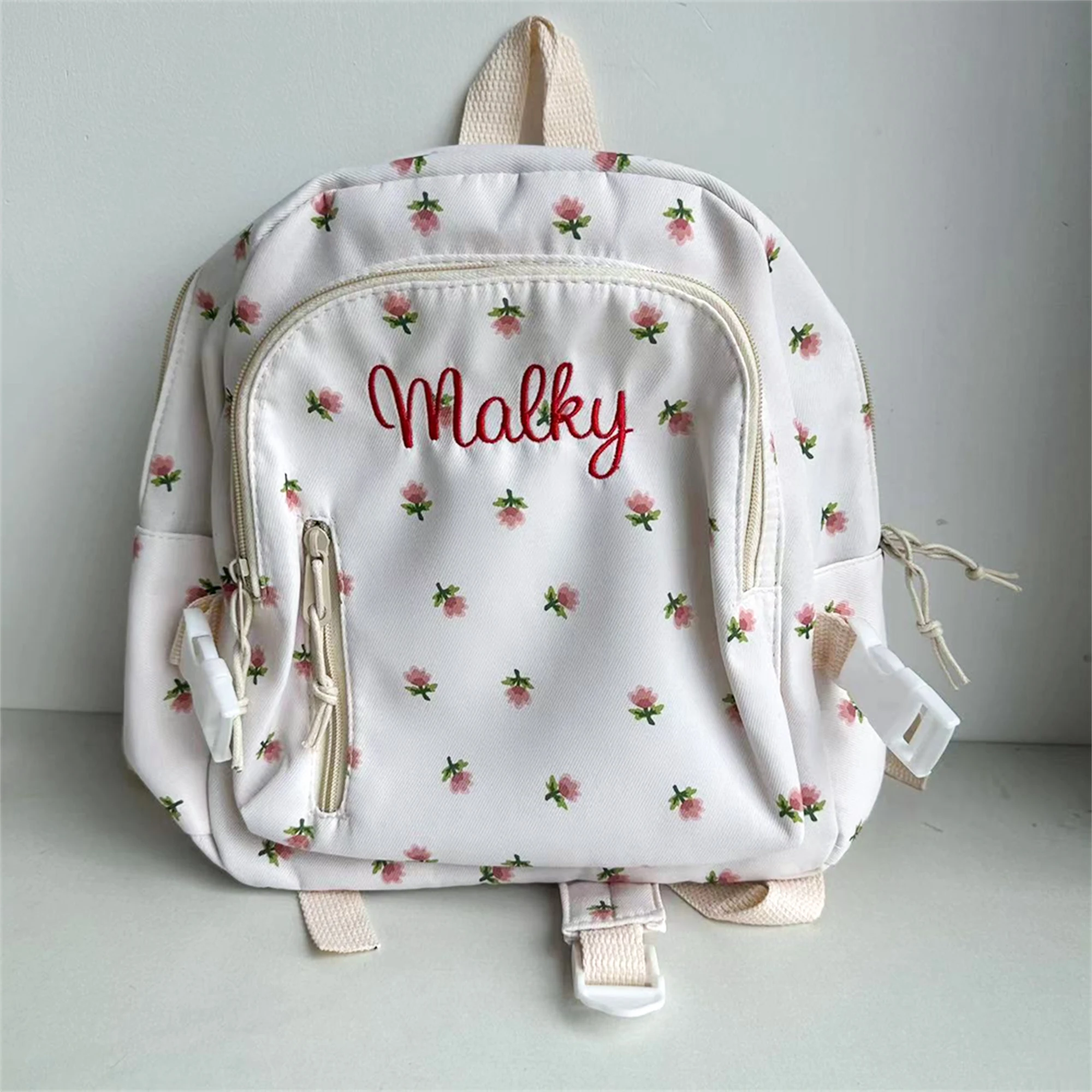 Personalised-Embroidery-Name-Floral-Backpack-School-Kawaii-Backpack-for ...