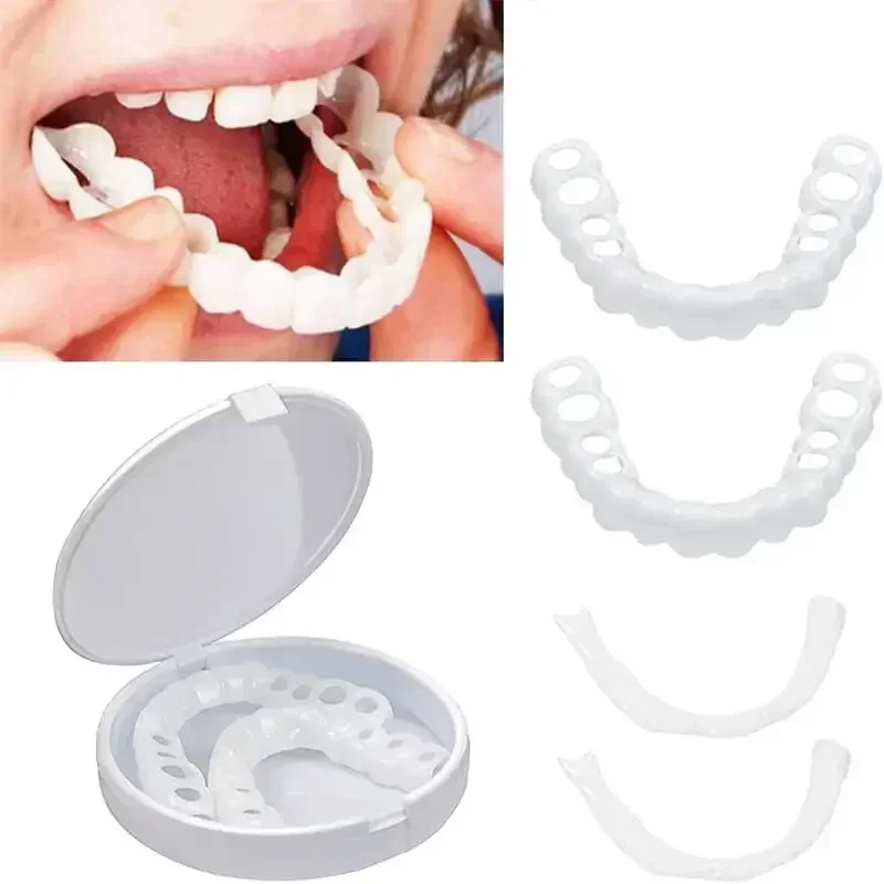 Perfect-Fit-Teeth-Whitening-Fake-Tooth-Cover-Snap-On-Silicone-Smile ...