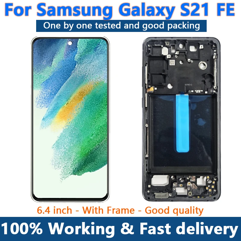 Super-AMOLED-S21FE-For-Samsung-Galaxy-S21-FE-5G-G990-G990B-G990U-G990B ...