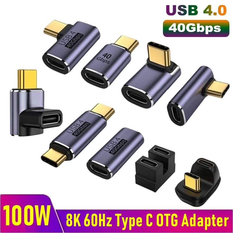 100W USB 유형 C OTG 어댑터 40Gbps 데이터 전송 유형 C USB C 충전 변환기 8K 60Hz Vedio ...