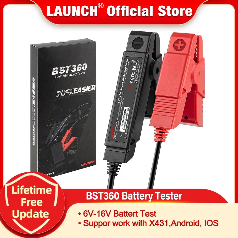 Launch X431 Bst360 자동차 배터리 테스터 크랭크 테스트 부하 테스트 12v 배터리 분석기 2000cca Cricuit 자동차 배터리 테스터자동차 배터리