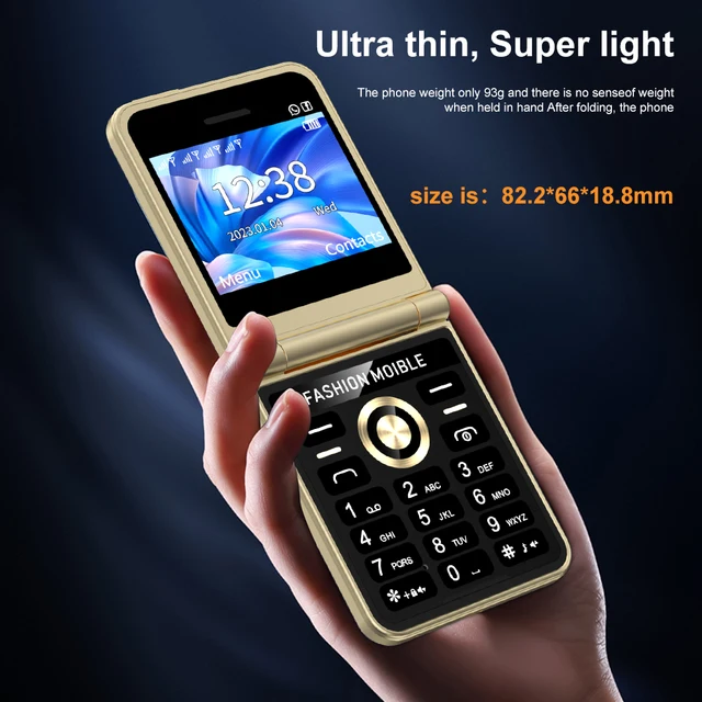 SERVO P20 Ultra Thin New Folding Mobile Phone GSM 4 SIM Standby 2.4 ...