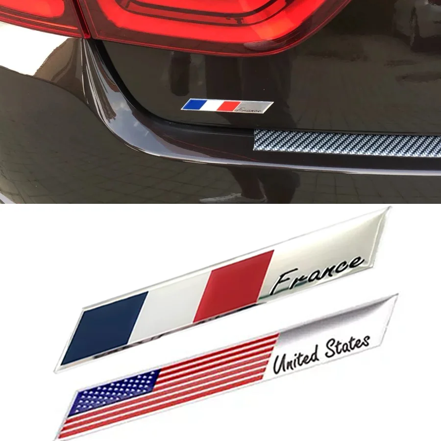 1Pc 3D Aluminum France Flag Emblem Badge Car Sticker Decals Germany Car ...