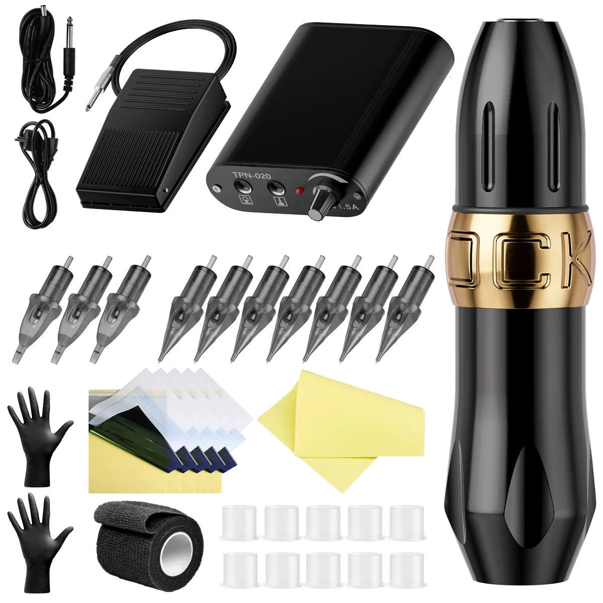 Complete Rocket Tattoo Machine Pen Wireless Tattoo Machine Power Supply ...