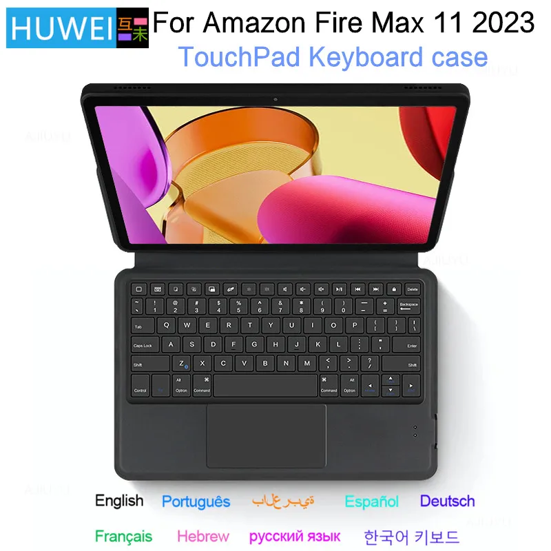 HUWEI-Keyboard-Case-For-Amazon-Fire-Max-11-Max11-2023-11-Tablet-Cover ...