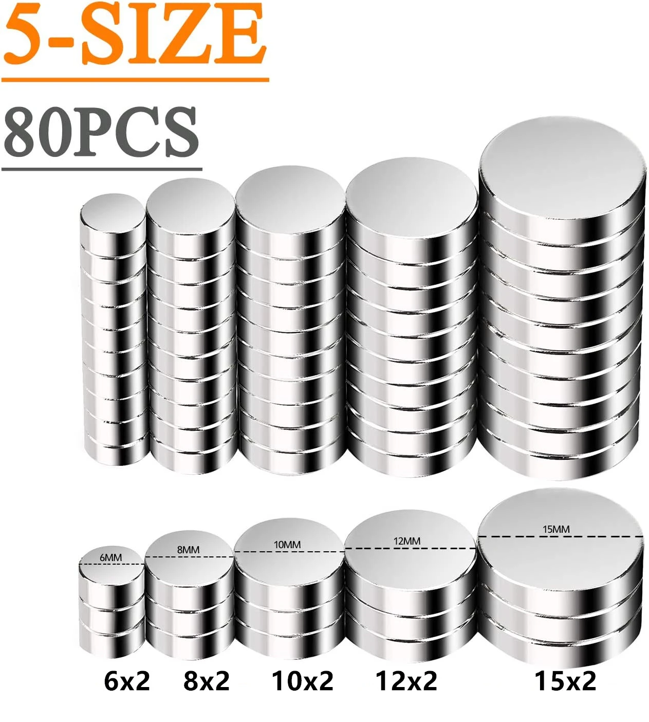 Neodymium Magnets - 80 Pieces Mini Round Magnets With Storage Box ...