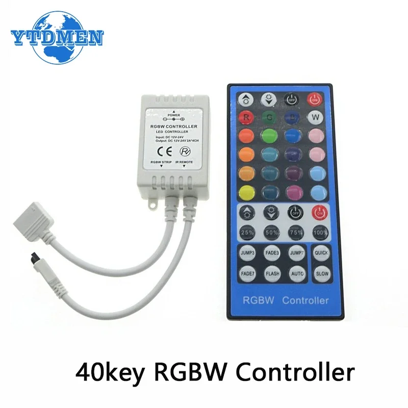 40key IR Remote Controller DC 12V 24V 5Pin RGBW LED Dimmer 12 Volt ...
