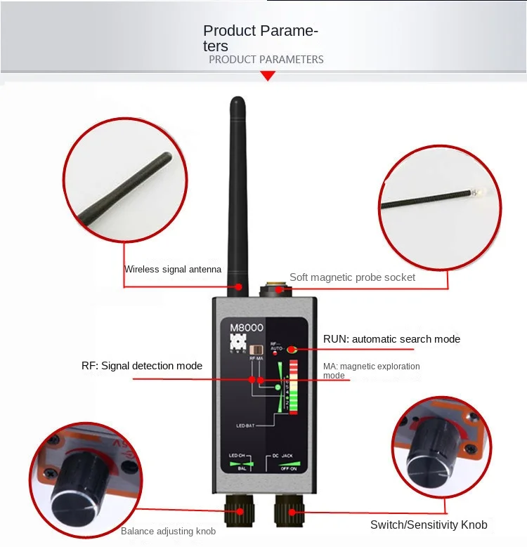 M8000 Anti Stealth Camera Detector, Anti Monitoring/Positioning Gps ...