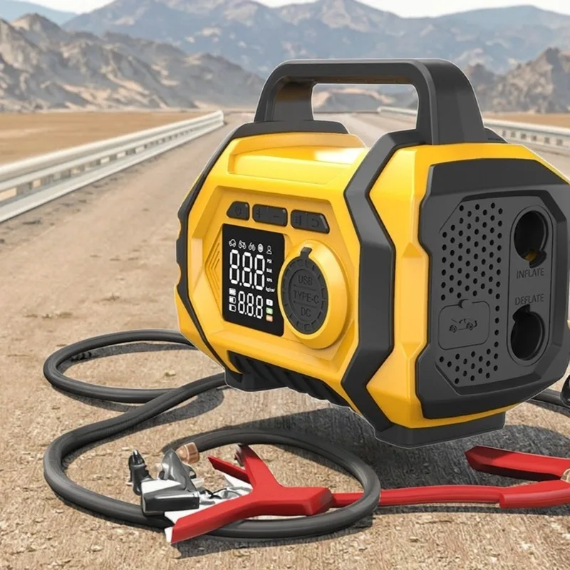 12V Car Emergency Starting Power Supply High-Pressure Air Pump Power ...