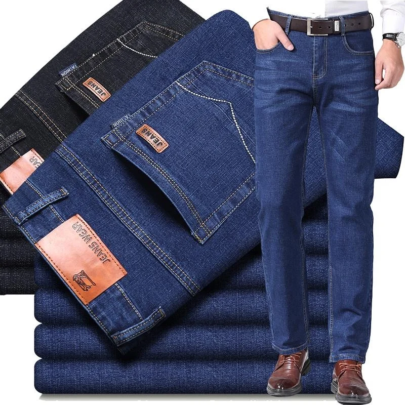 Jean-Classique-en-Denim-pour-Homme-Pantalon-Droit-et-D-contract-Couleur ...