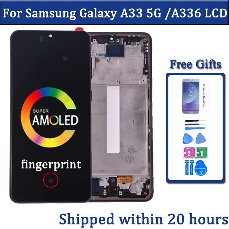 AMOLED Display For Samsung A33 5G LCD SM-A336B/DS Touch Screen Digitizer Assembly Super AMOLED ...