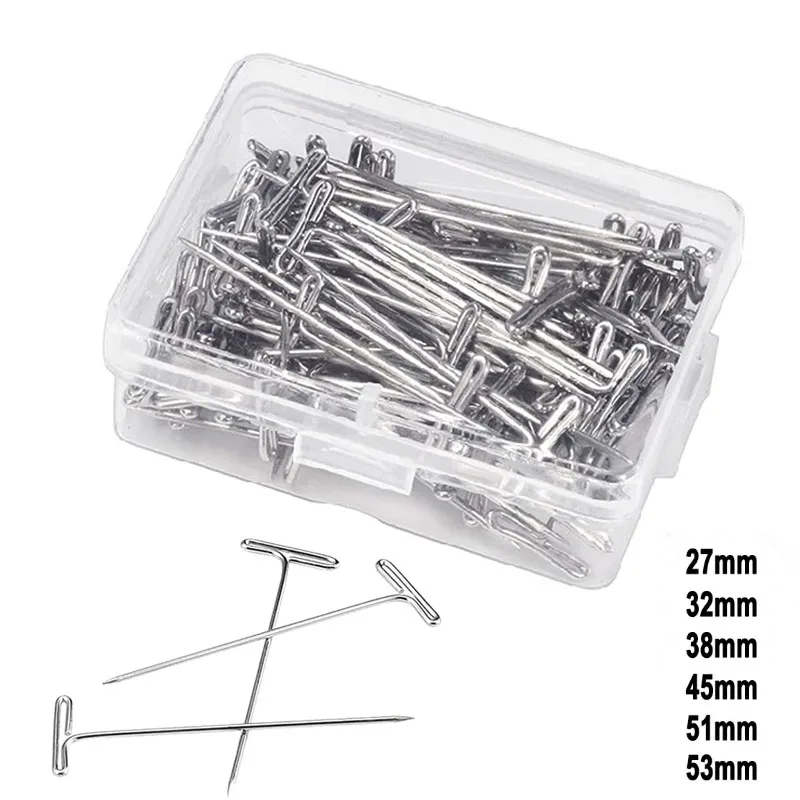 100Pcs-Stainless-Steel-T-Pins-Thumbtack-Pushpin-T-Shaped-Pins-Needles ...