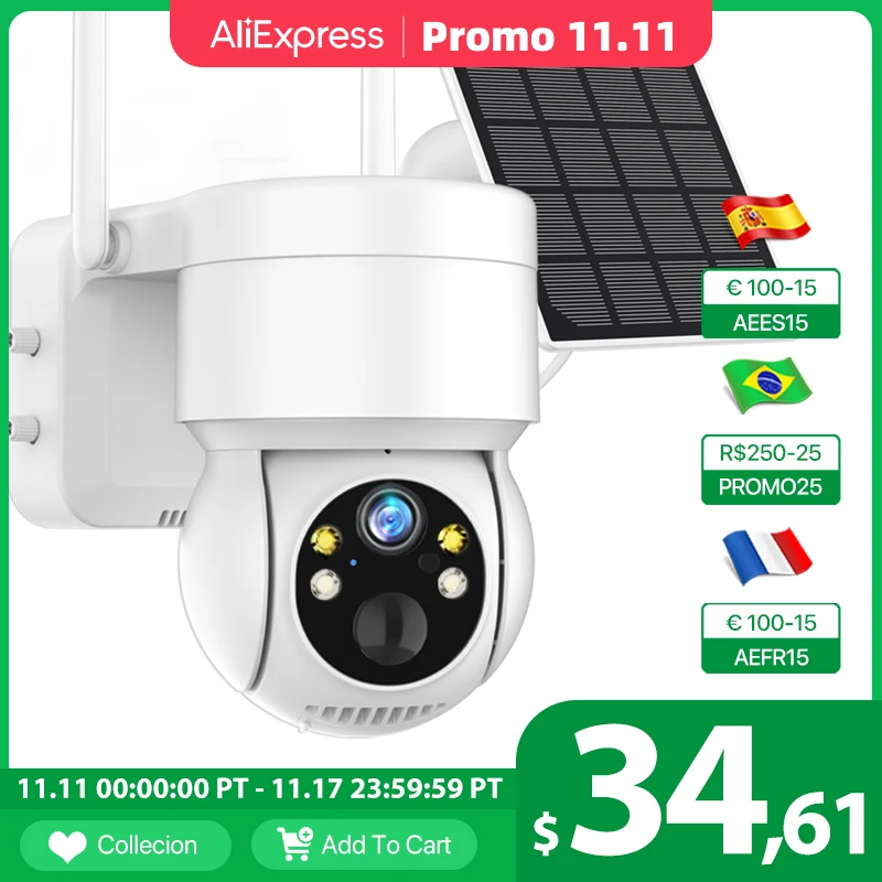 WiFi-PTZ-Camera-Outdoor-Wireless-Solar-IP-Camera-4MP-HD-Built-in ...