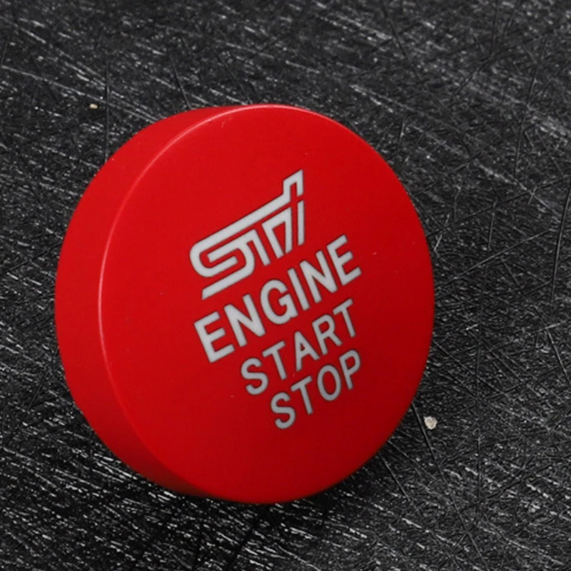 New STI Red Car Engine Start Stop Switch Cover Ignition Button For ...