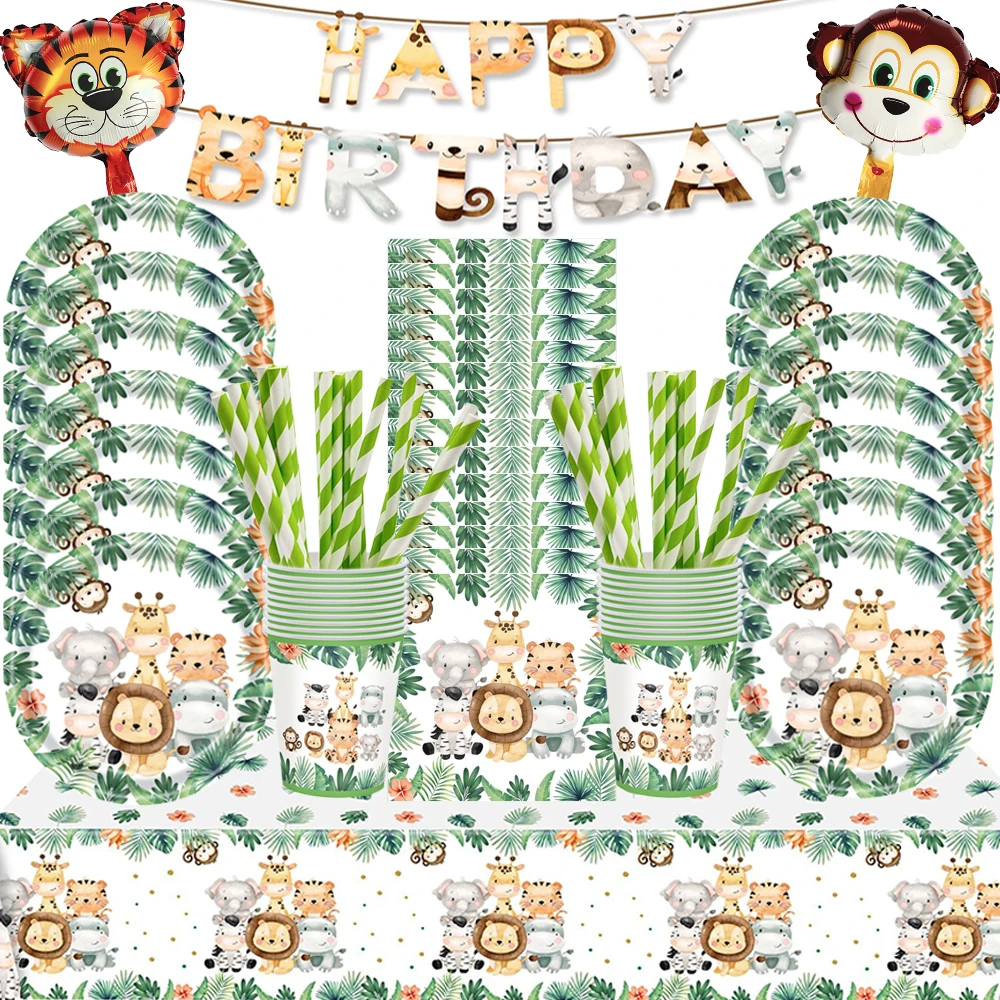 Selva-Anivers-rio-Lou-a-Descart-vel-Wild-One-Paper-Plates-Copos ...