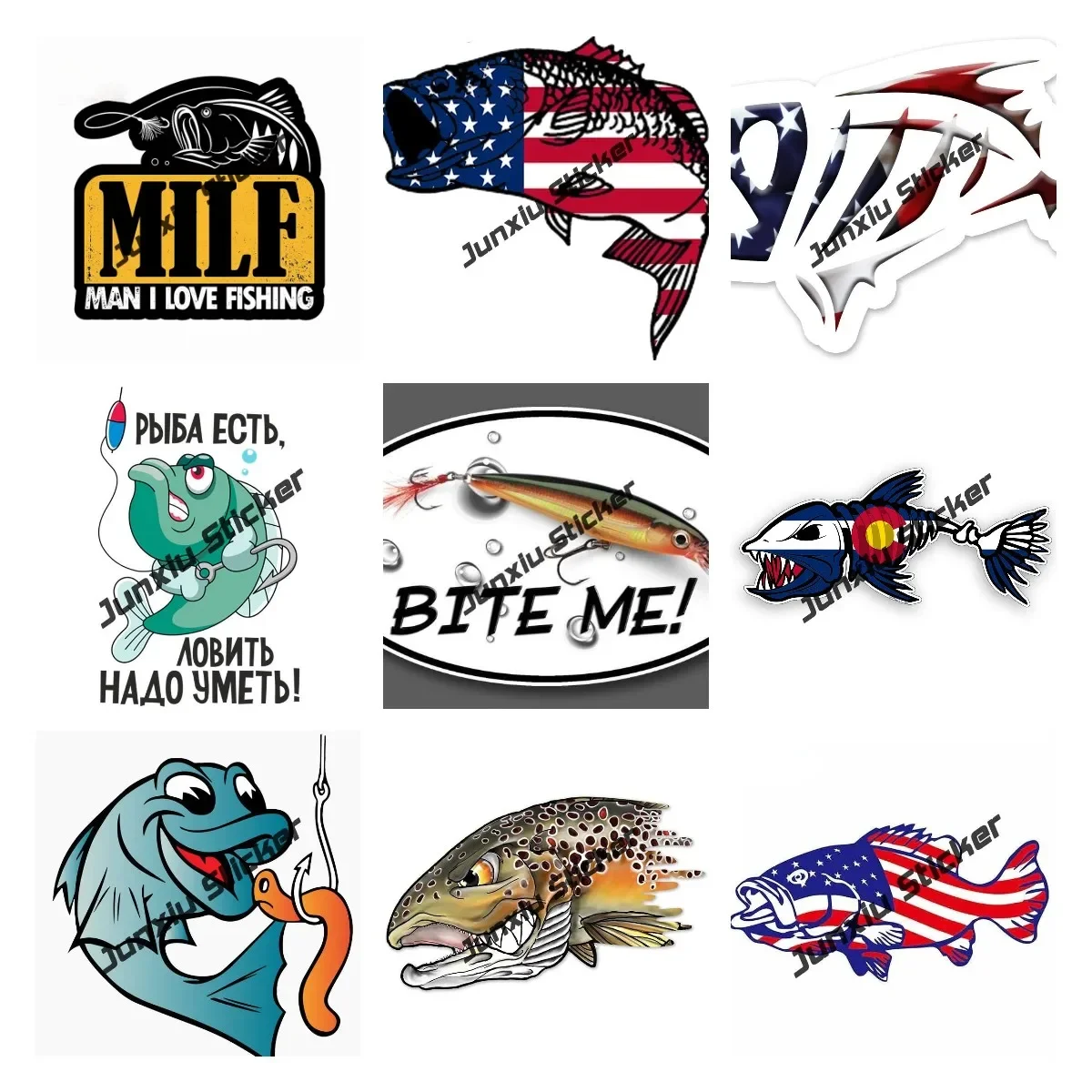 Creative-Stickers-Fish-Sticker-Decal-Fishing-Bumper-Sticker-Fish-Auto ...