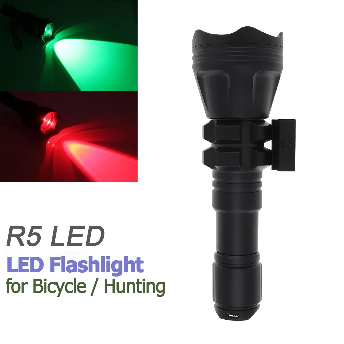 SecurityIng-Hunting-Green-Flashlight-900LM-B158-Convex-Lens-Zoom ...