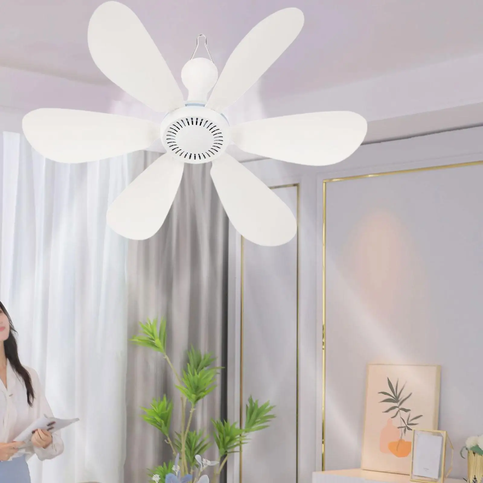 Portable-Ceiling-Fan-USB-Powered-Electric-6-Leaves-Ceiling-Canopy-Fans ...