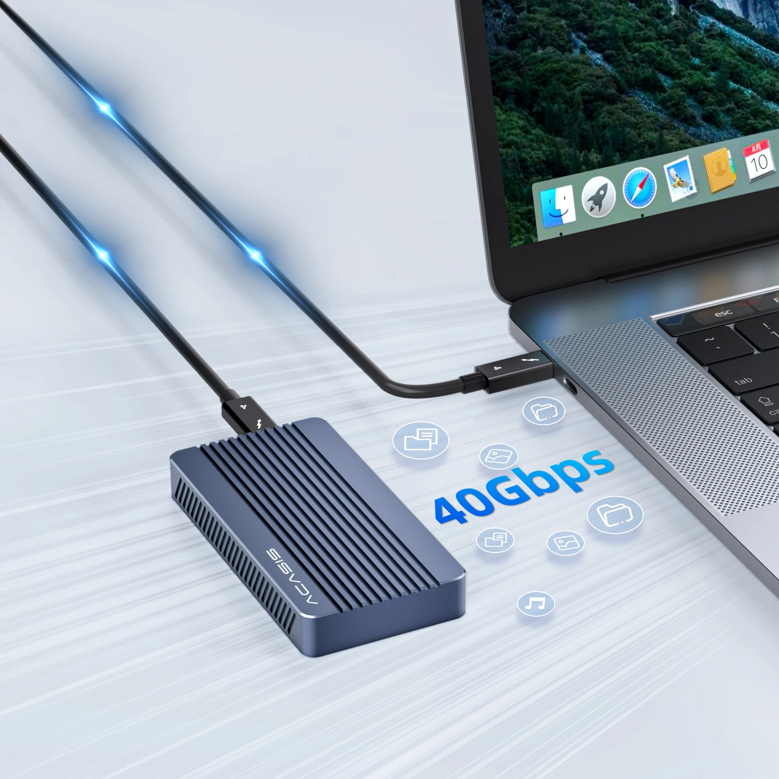 Acasis Thunderbolt 40Gbps NVME SSD Case External Hard Drive