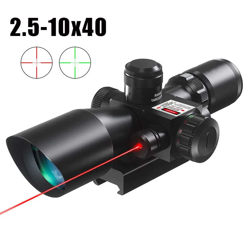 2-5-10x40-Rifle-Scope-with-Red-Laser-Suit-for-20mm-Mounts-Red-Green ...