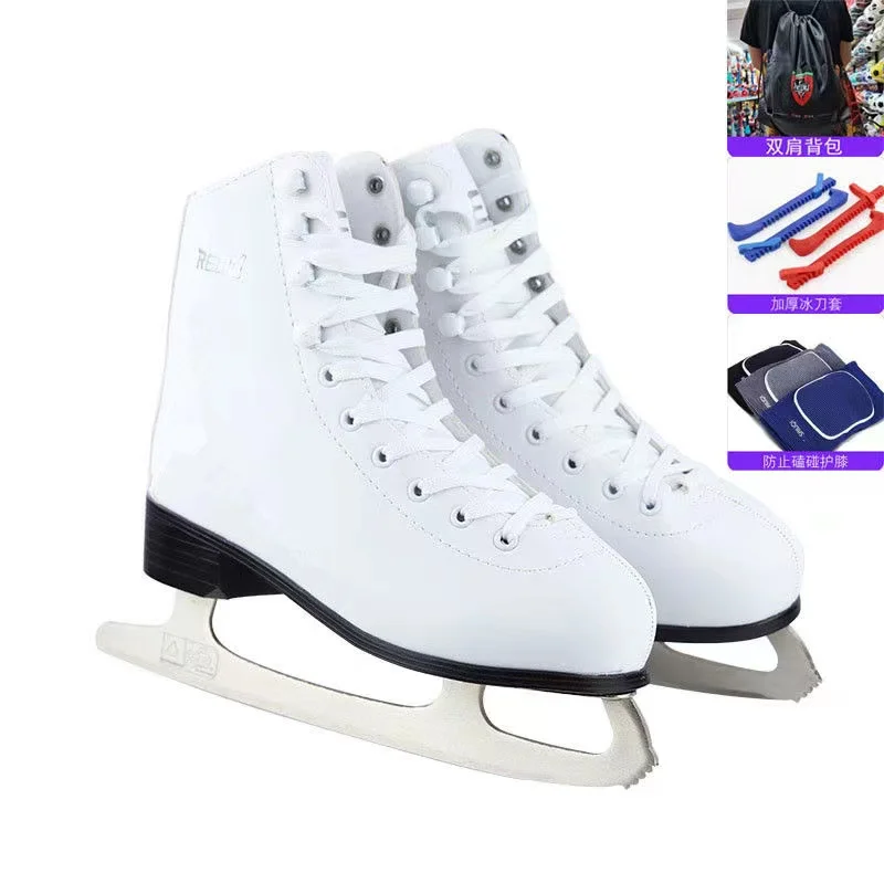 Genuine-Leather-Ice-Figure-Skates-Comfortable-with-Blade-Thicken-Kids ...