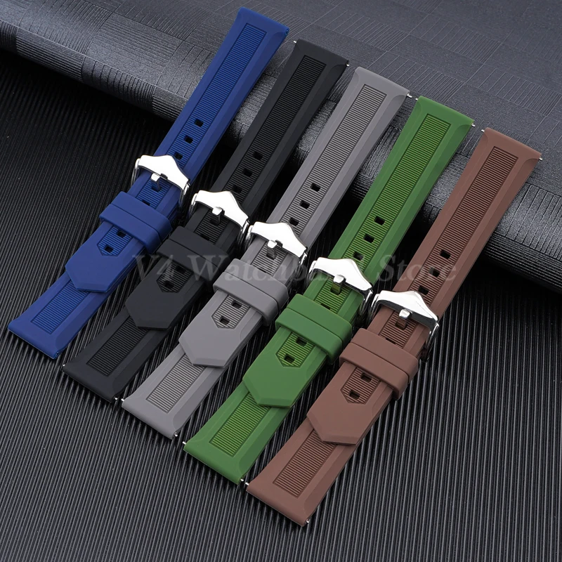 18mm 19mm 20mm 21mm 22mm Quick Release Silicone Watch Band Multicolor ...
