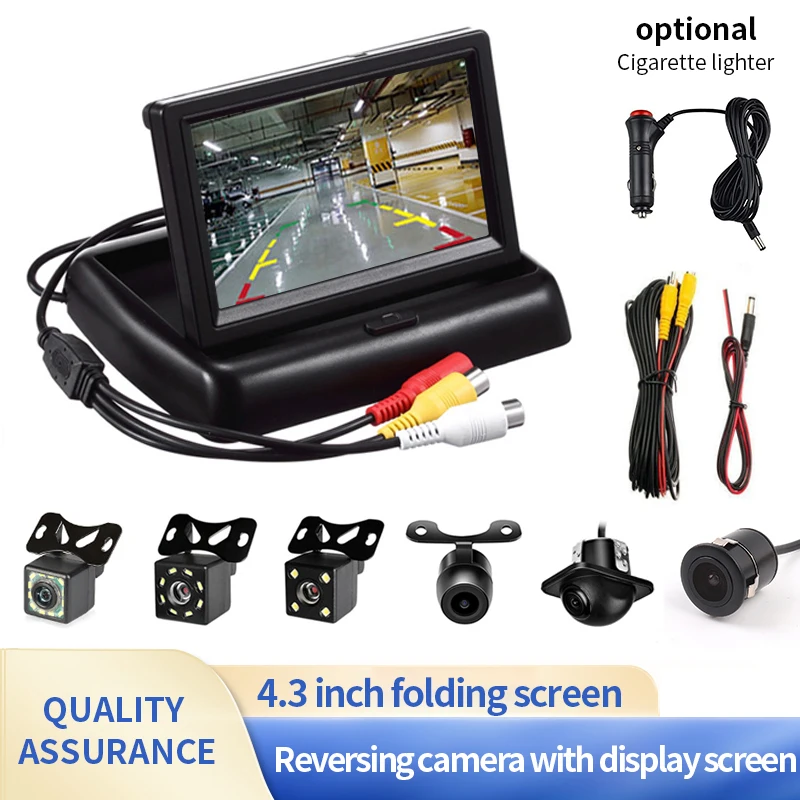 Foldable-4-3-Inch-TFT-LCD-Mini-Car-Display-With-HD-Waterproof-Universal ...