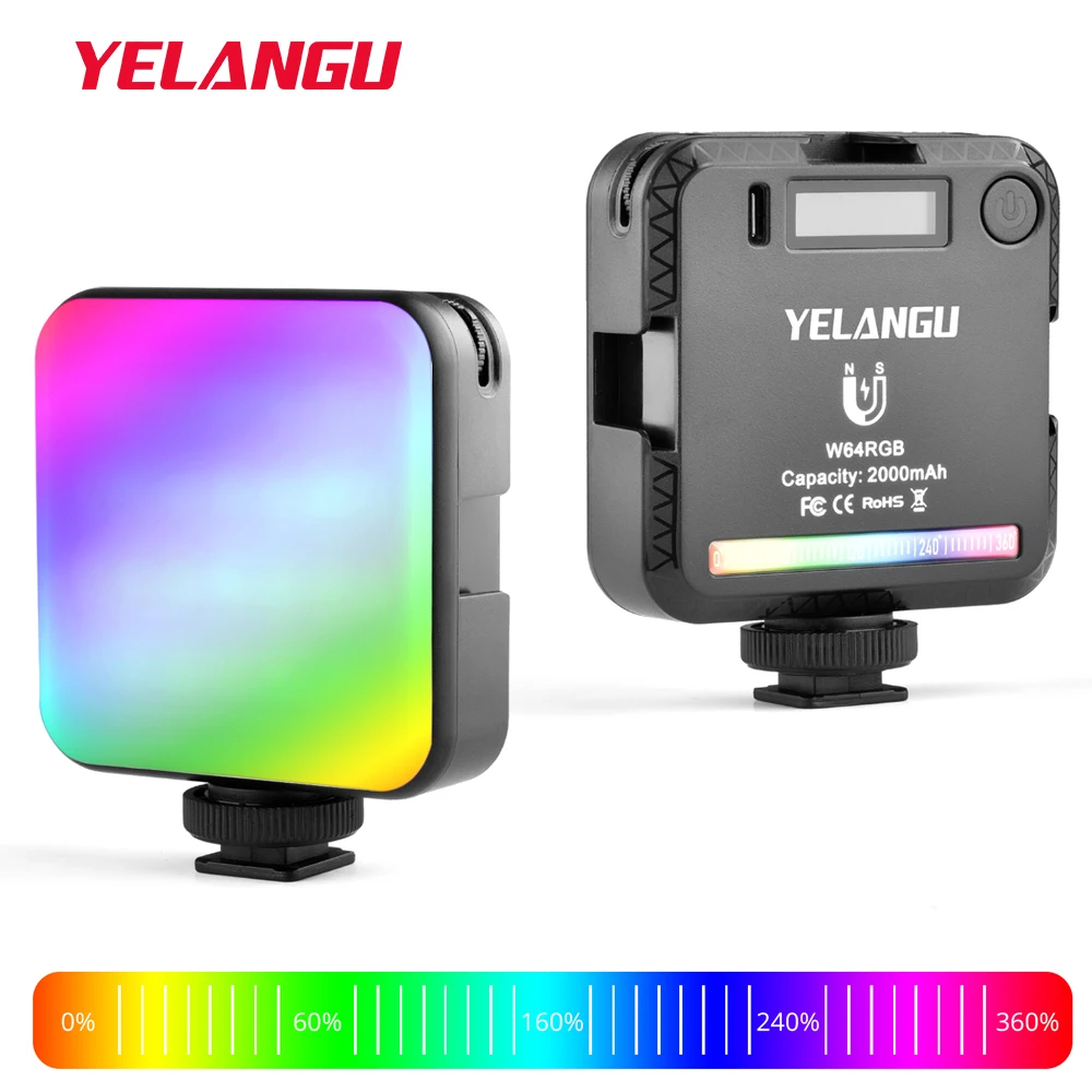 YELANGU-RGB-Video-Light-Mini-LED-Camera-Light-W64-6W-CRI95-Rechargable ...