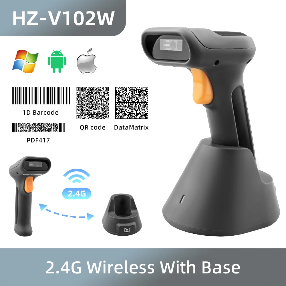 Lector de códigos QR H1W 2D inalámbrico portátil y H2WB 1D/2D con cable ...