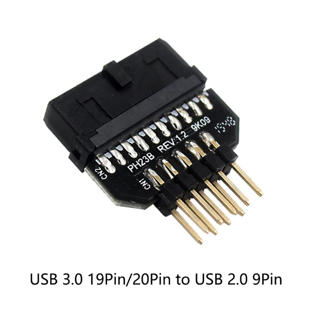 USB2.0 9pin to USB3.0 19pin Front Panel Plug-in Connector Computer ...
