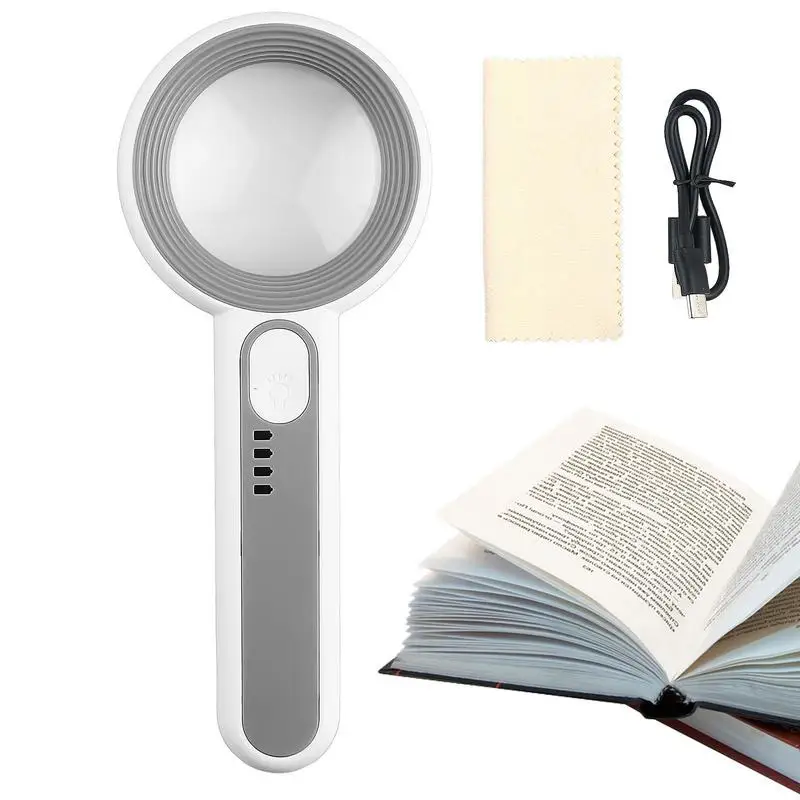 Reading-Magnifying-Glass-Lighted-Magnifying-Glass-Rechargeable-Handheld ...