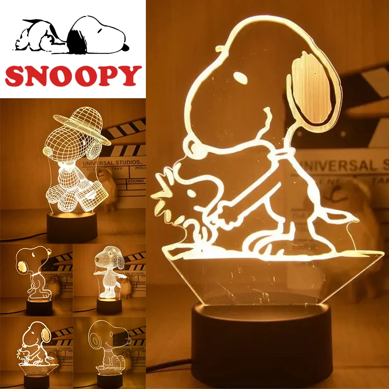 Snoopy-Night-Light-Cartoon-3D-Visual-LED-Figures-Model-Cute-Desk-Lamp ...