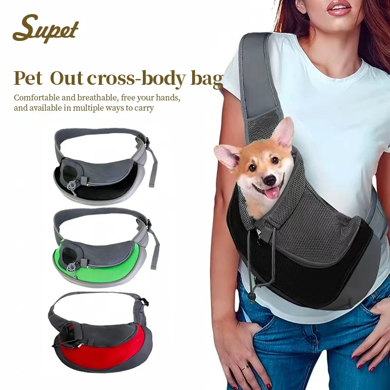 Hot pet backpack pet bag go out portable shoulder bag go out crossbody ...