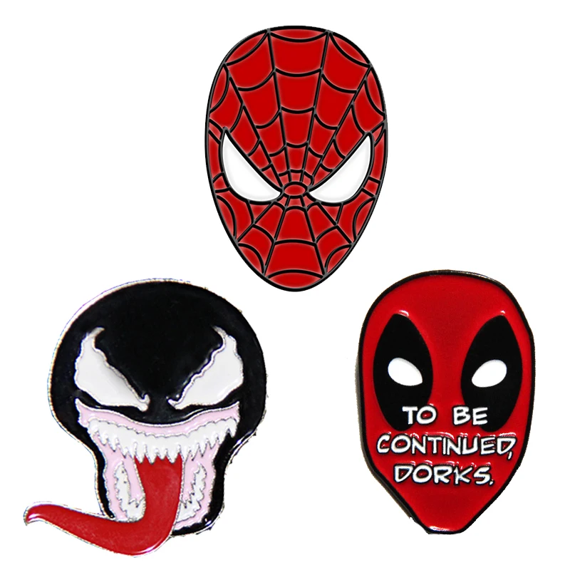 Marvel Avengers Movie Peripheral Pins Spiderman Badges Deadpool Venom ...
