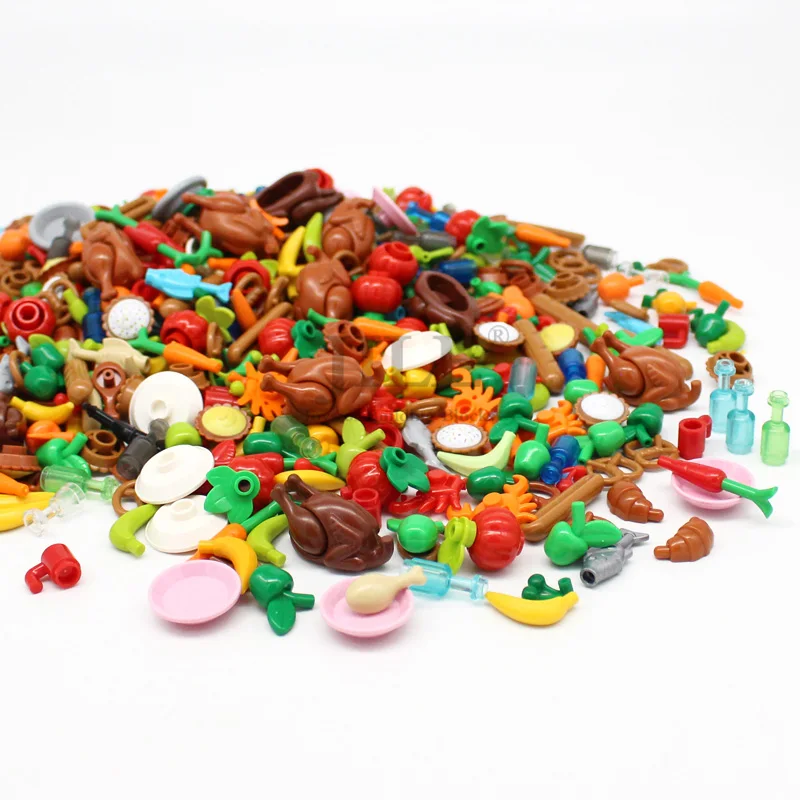 Moc-Food-Building-Blocks-Parts-Fruit-Frish-Dish-Drumstick-Sausage-Bone ...