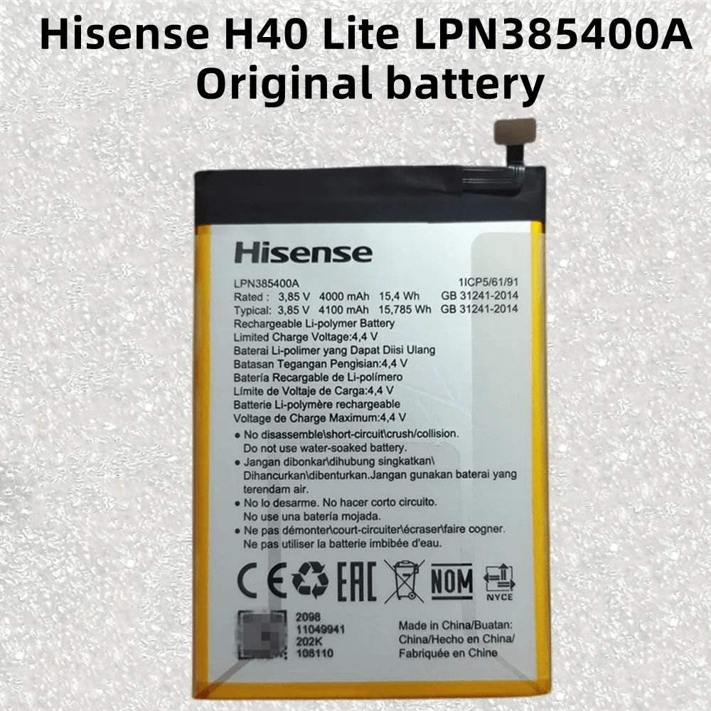 Para Hisense H40 Lite Hlte230e batería Original LPN385400A 4000mAh ...