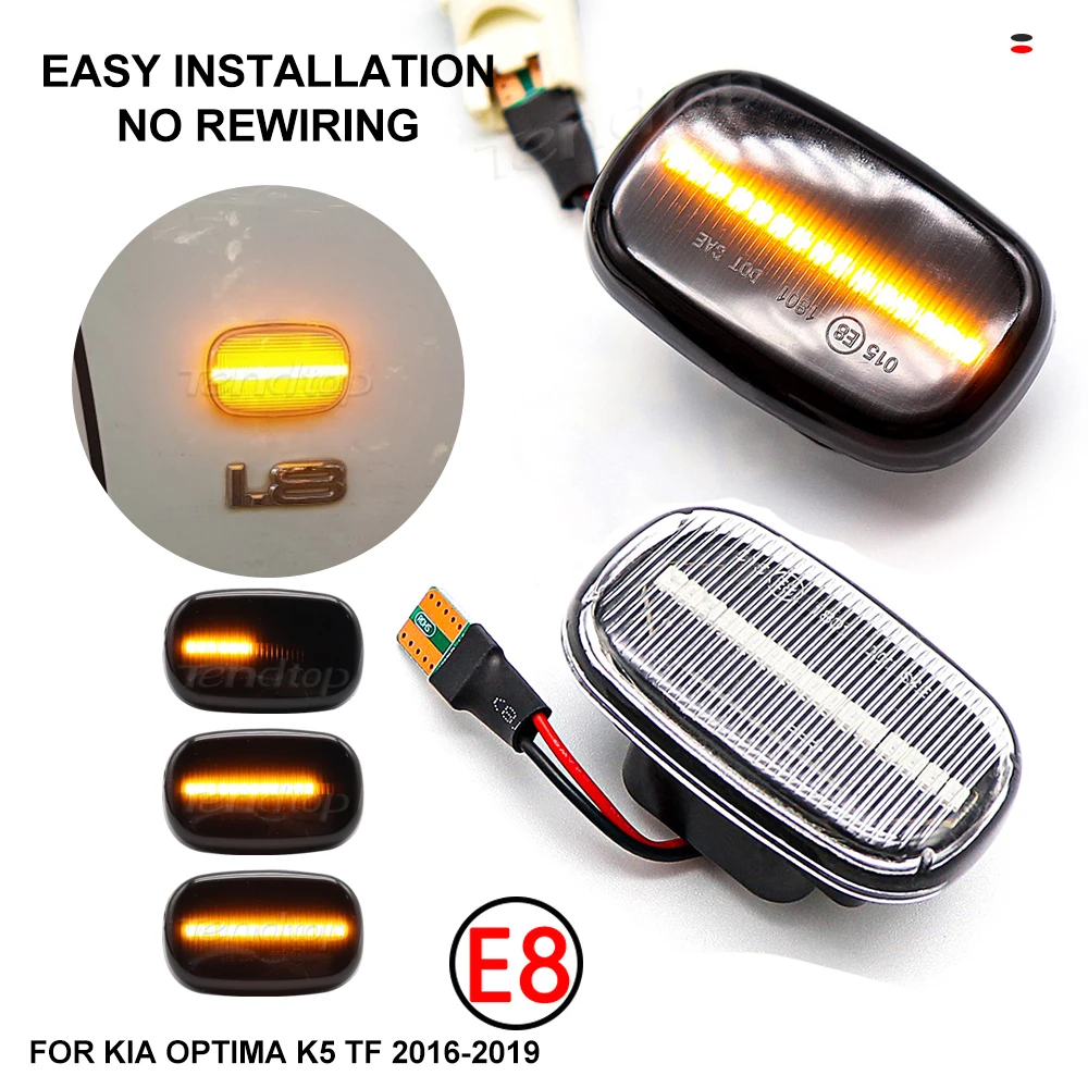 Dynamic LED Flashing Turn Signal Light Side Marker Lamp For Toyota ...