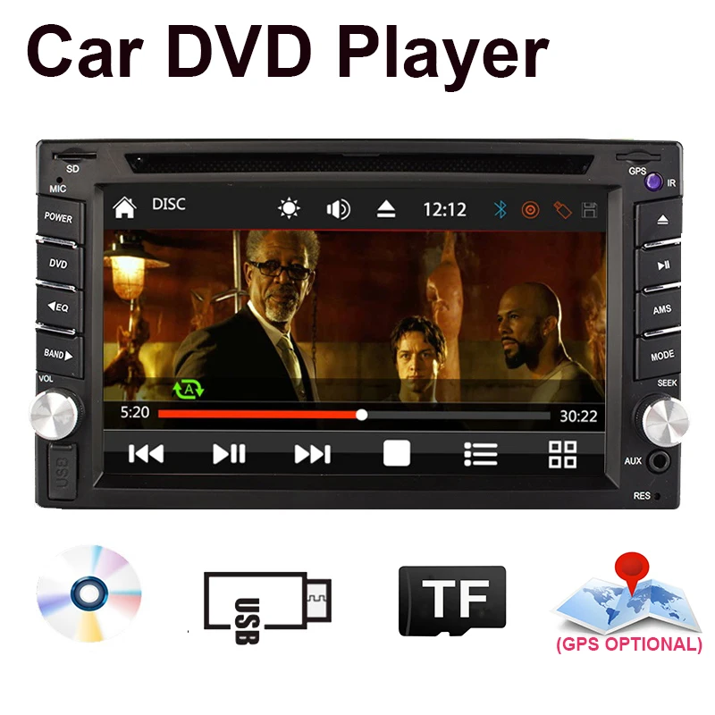 2-Din-GPS-7-Car-DVD-Player-CD-Universal-Radio-Navigation-FM-Bluetooth ...