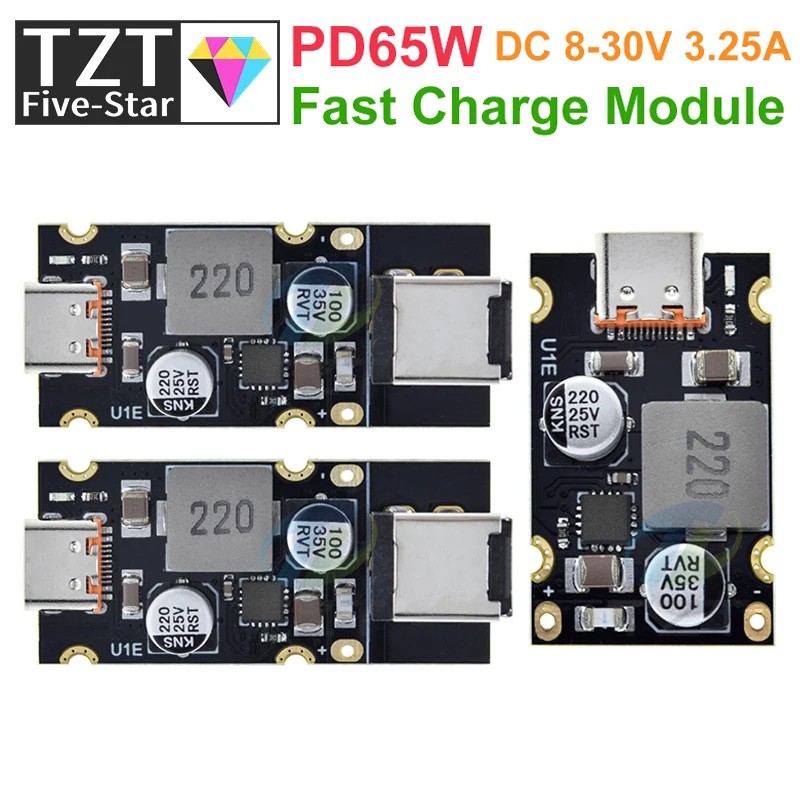QC4.0 QC3.0 Type-C USB PD65W Fast Charging Adapter Module DC8-32V 3.25A ...