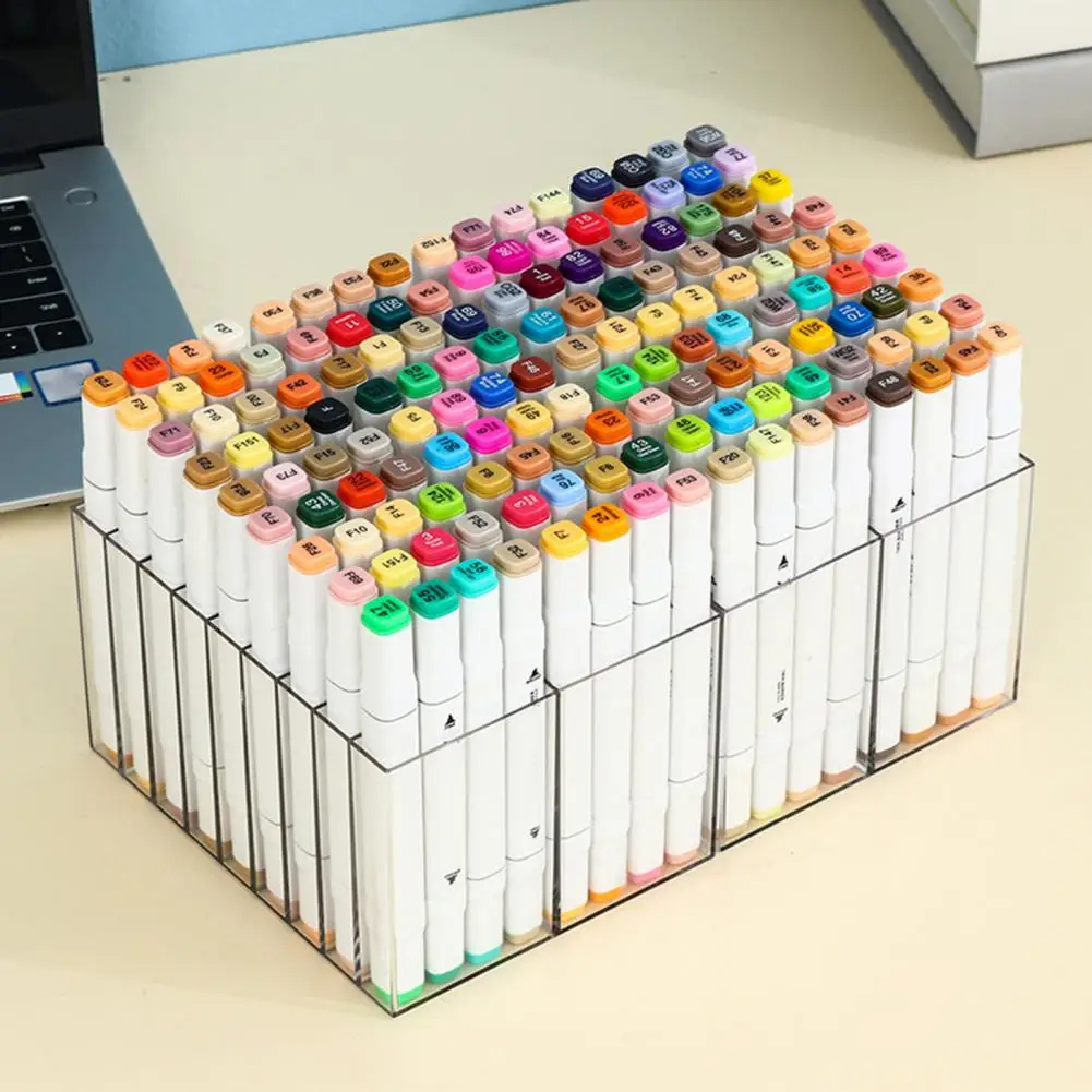 Multi-compartment-Marker-Holder-Acrylic-Double-Layer-Mark-Pen-Storage ...