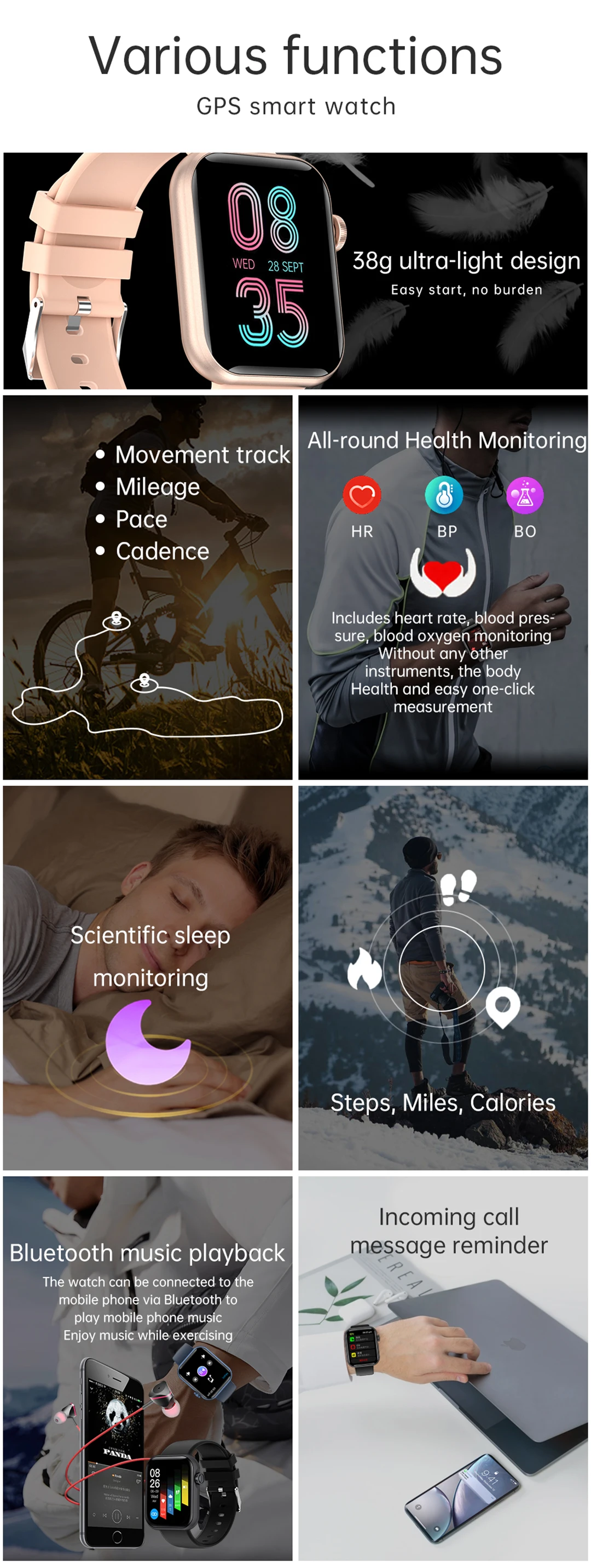 Colmi G16 Gps Smartwatch Ip68 À Prova D24 Água 24h Monitor De Saúde ...