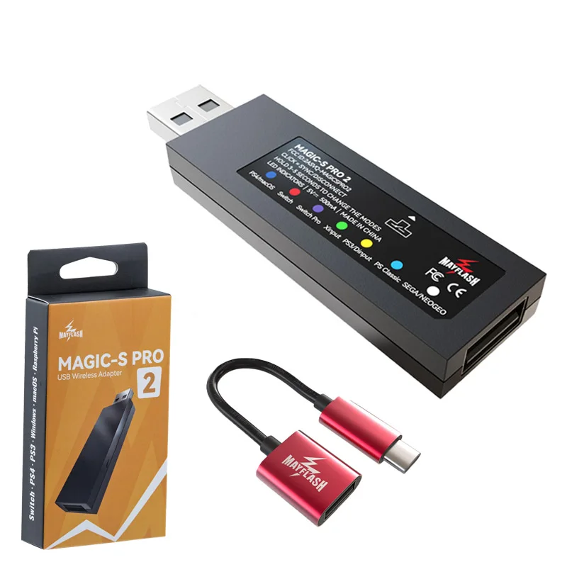(에서 선박 us) Mayflash MAGIC S PRO 2 무선 블루투스 호환 DualSense/Xbox Series X ...