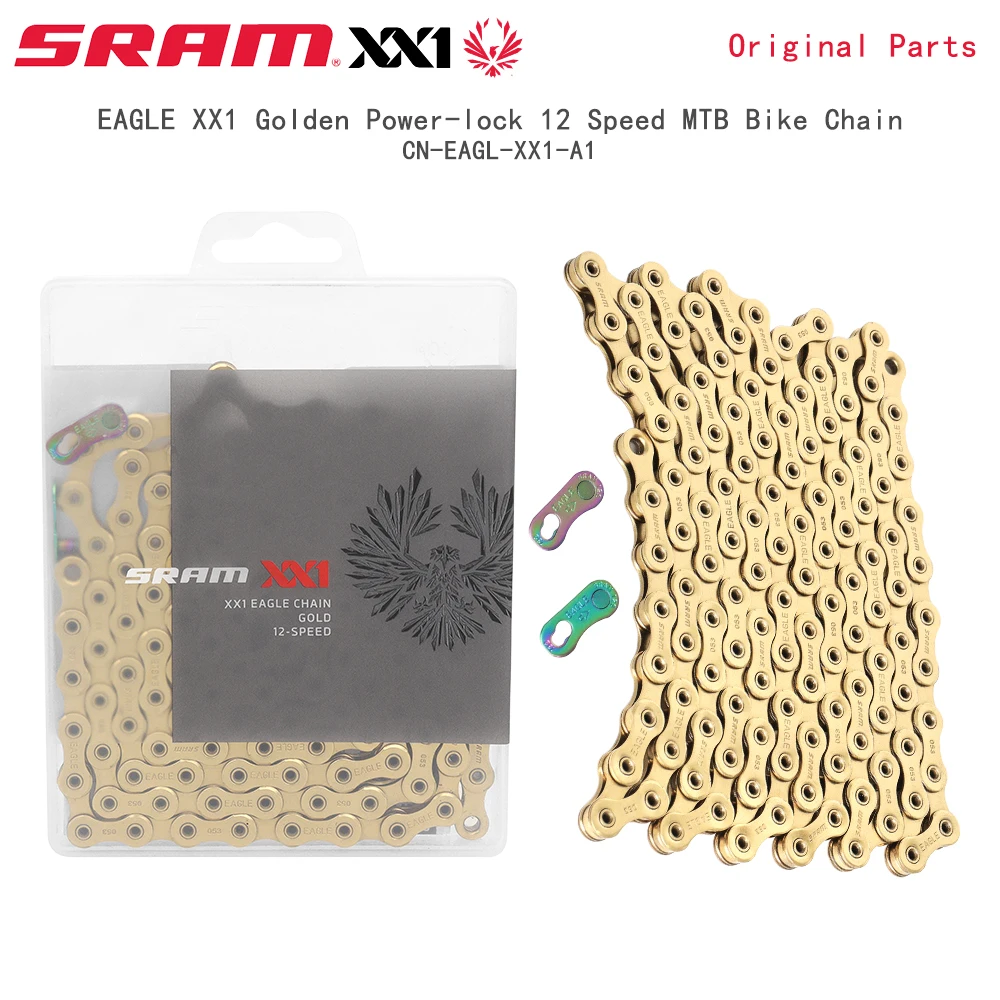 SRAM-XX1-Golden-Chain-for-MTB-Bike-12-Speed-Eagle-Power-lock-126links ...