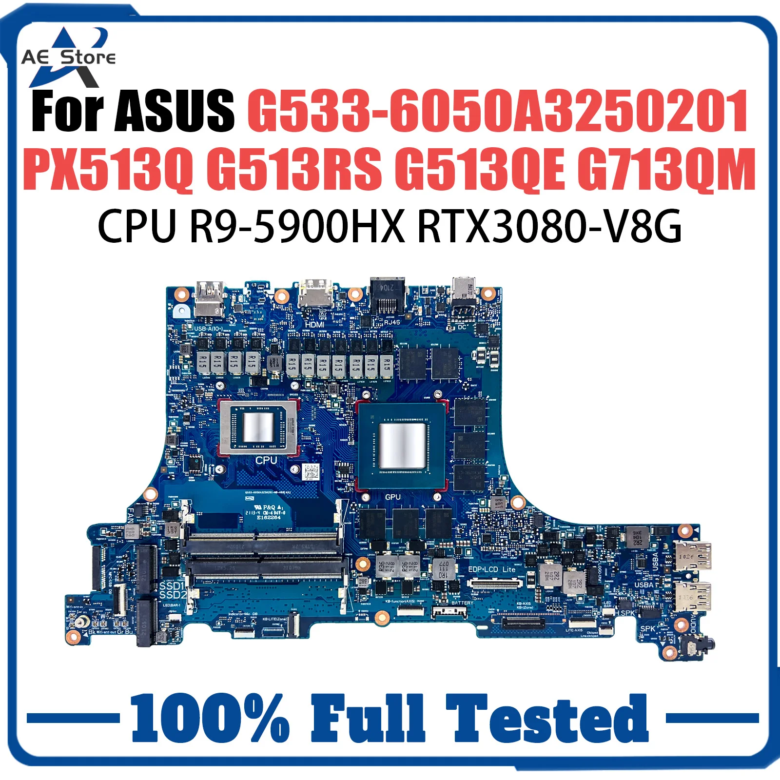 G513Q R9-5900HX RTX3080-V8G Mainboard For ASUS PX513Q G513RS G513QE ...