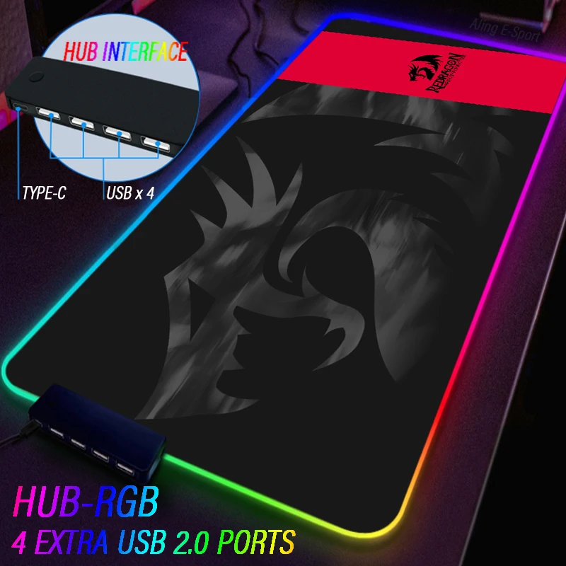 ESports-Redragon-Mouse-Pad-Extension-RGB-Large-Gaming-Waterproof-Rug ...